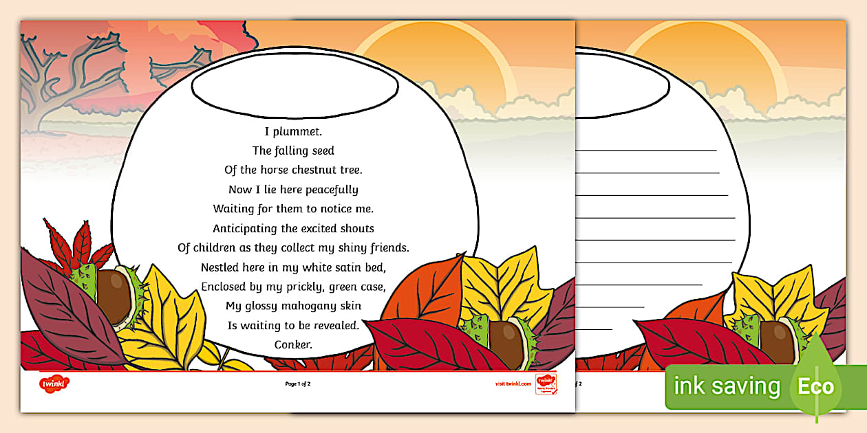 Conker Shape Poem (teacher made) - Twinkl