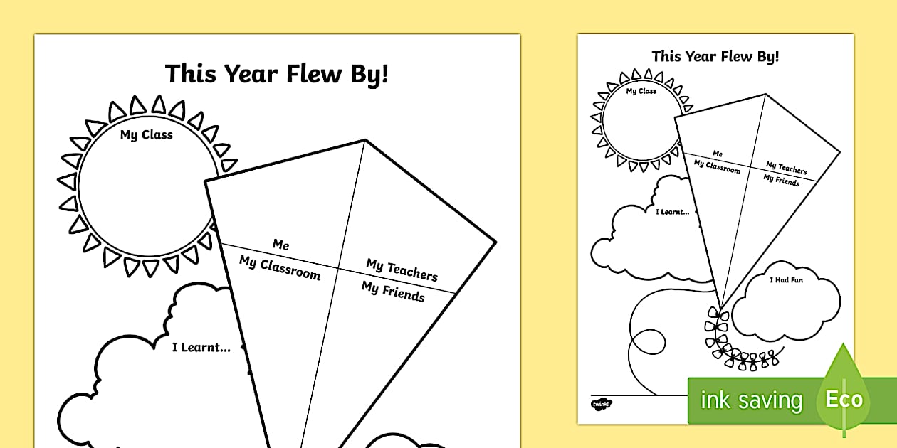 VIC End of Year Kite Themed Worksheet (professor feito)