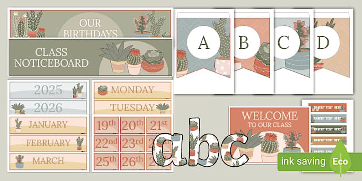 Succulents-Themed Display Pack (teacher made) - Twinkl