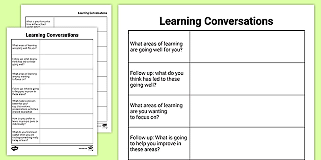 Learning Conversation Editable Template (teacher made)