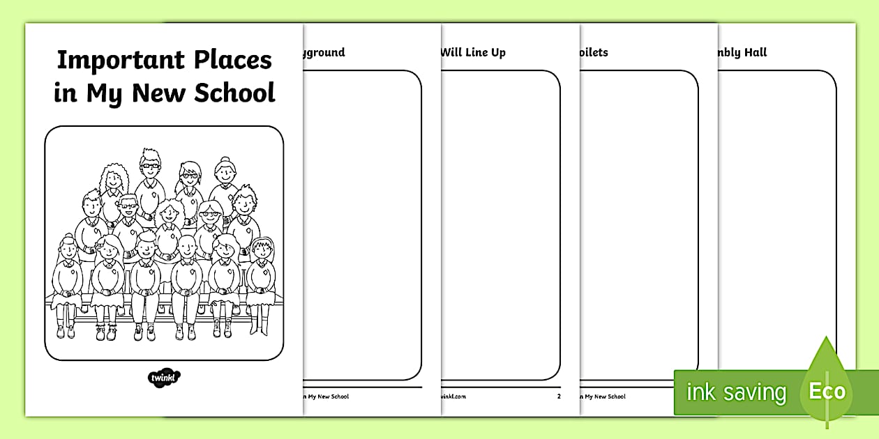 Editable Important Places in My New School Picture Booklet