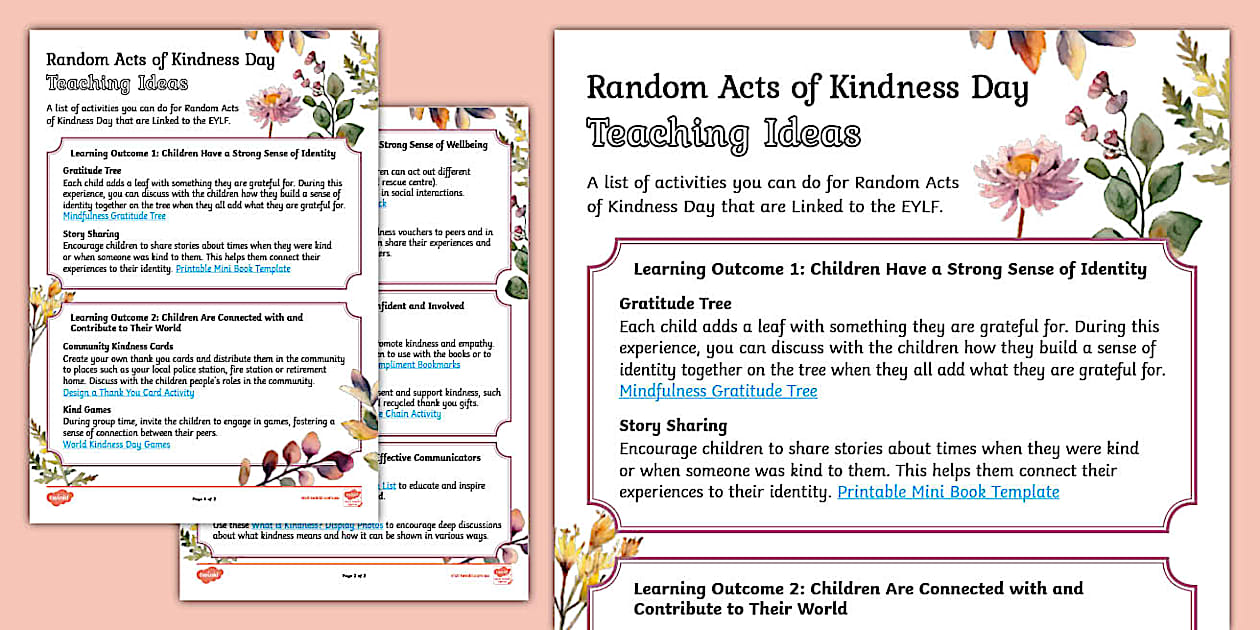 Random Acts of Kindness Day Teaching Ideas