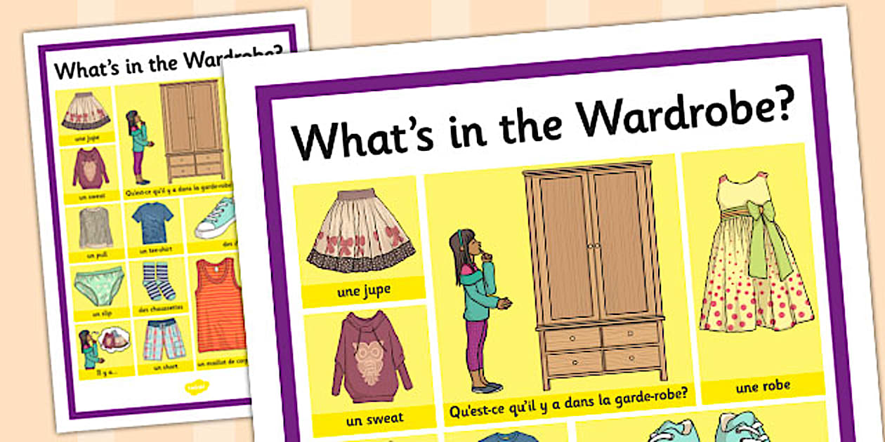 Cursive French Clothes 1 - Word Grid (teacher made) - Twinkl