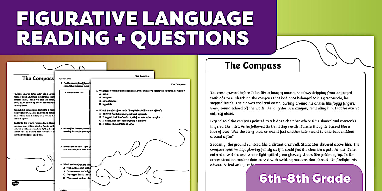 The Compass Figurative Language Adventure Story for 6th-8th