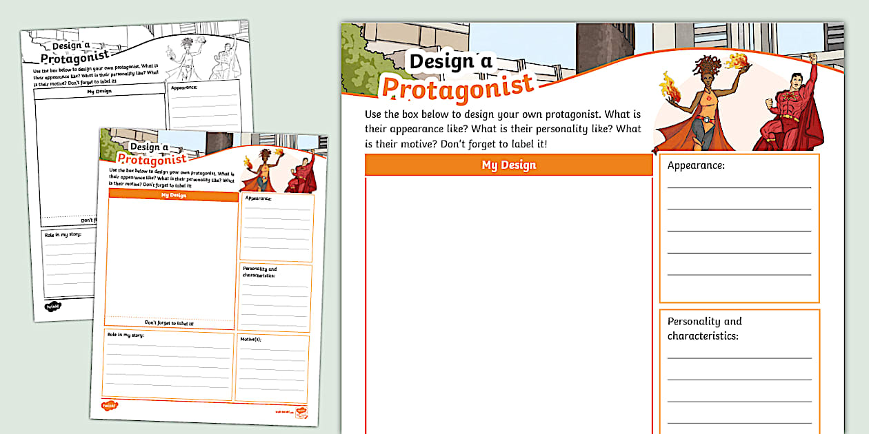 Design a Protagonist Worksheet - Twinkl English Language Arts