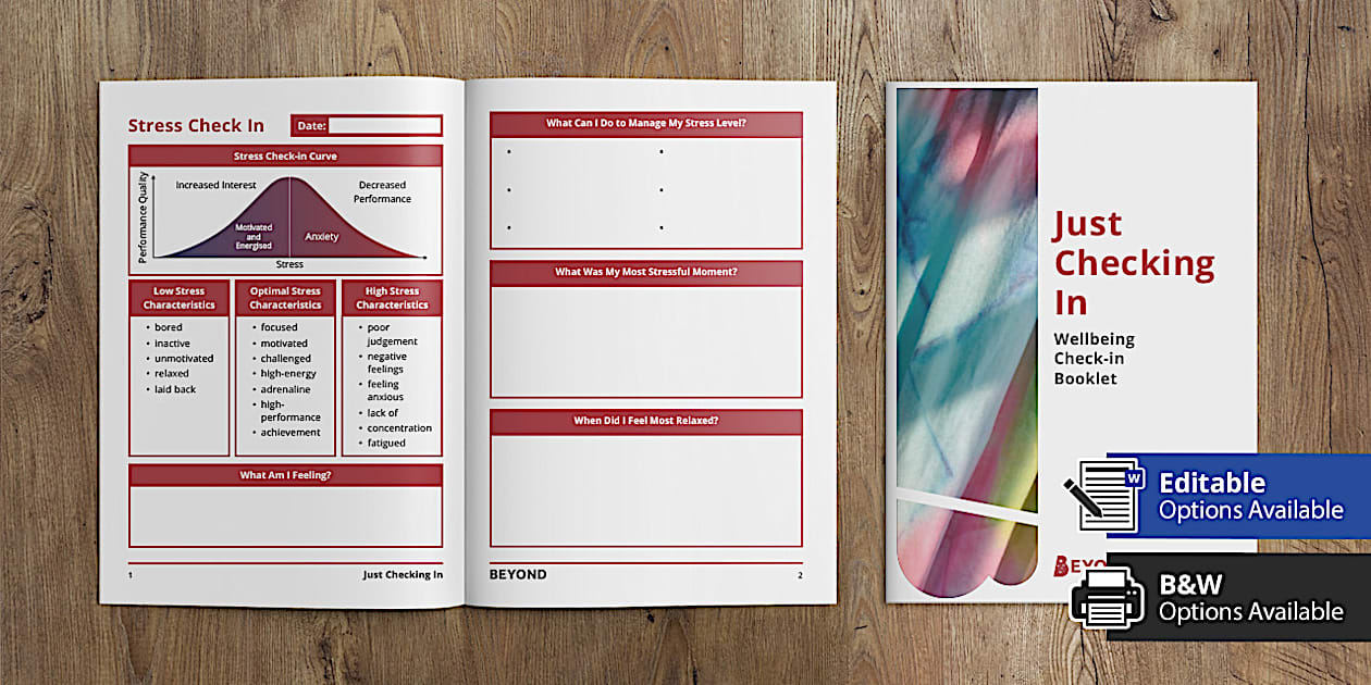 Wellbeing Check-in Booklet (teacher made) - Twinkl