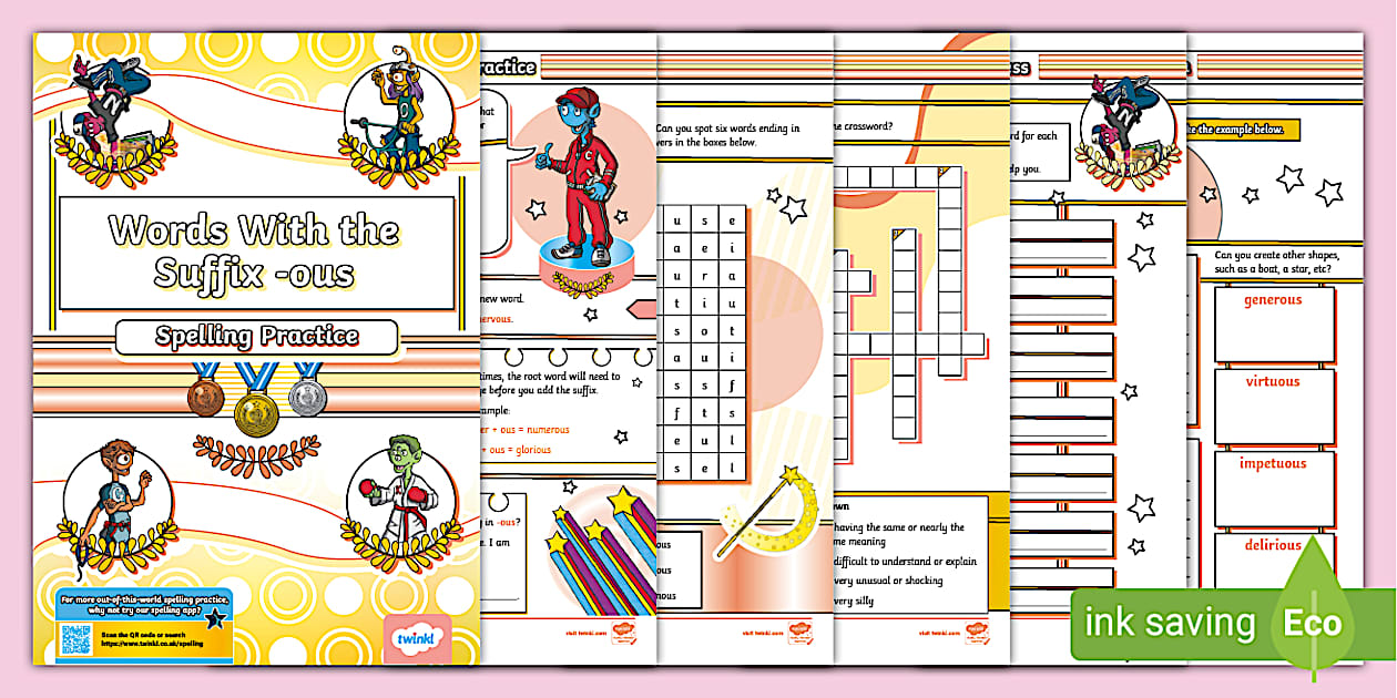 The Suffix- ous KS2 Spelling Practice Booklet - Twinkl