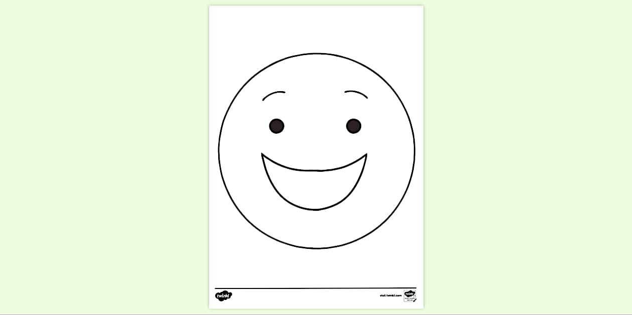 Happy Face Colouring Page Printable | Colouring Sheets