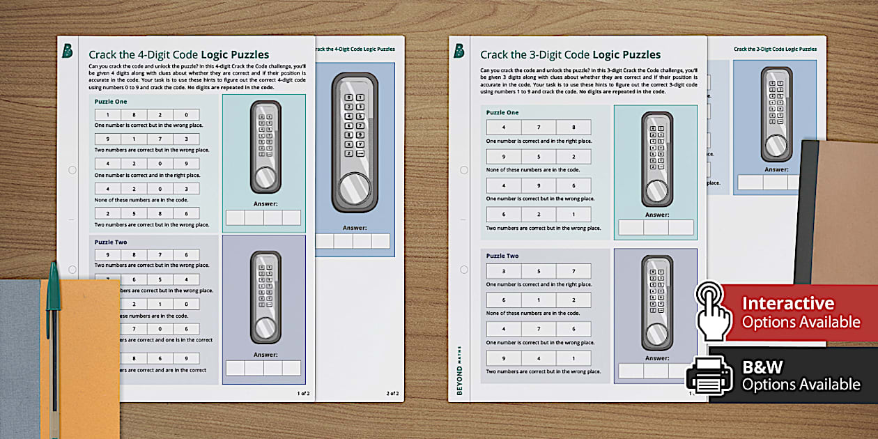 Crack the Code Logic Puzzles (teacher made) - Twinkl