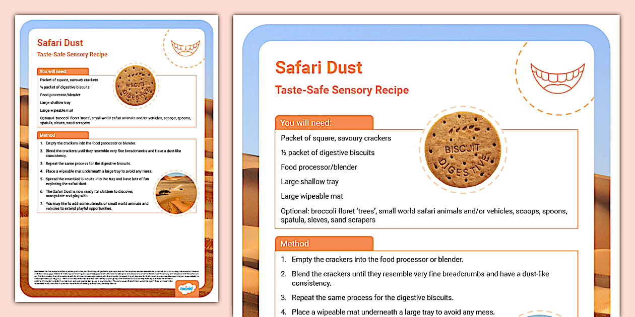 Taste-Safe Safari Dust Sensory Recipe | Twinkl - Twinkl