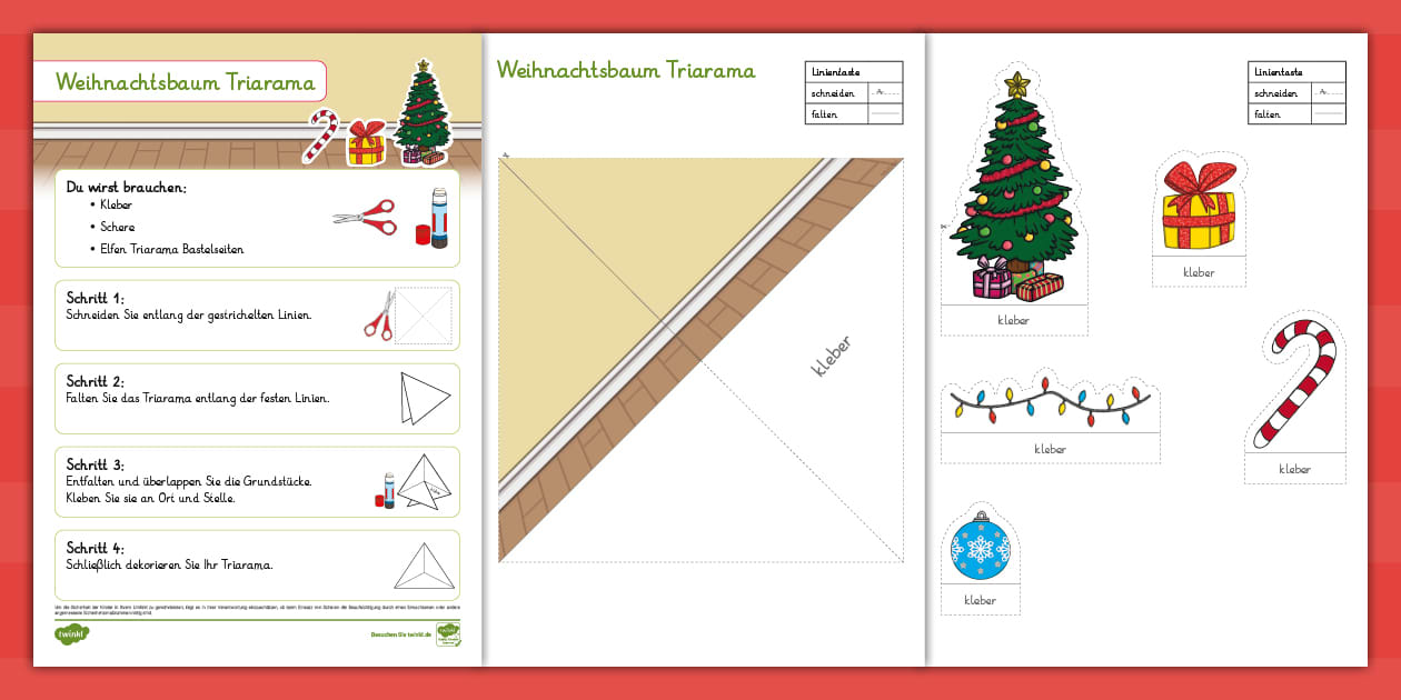 Weihnachtsbaum Triarama Handwerk - Twinkl
