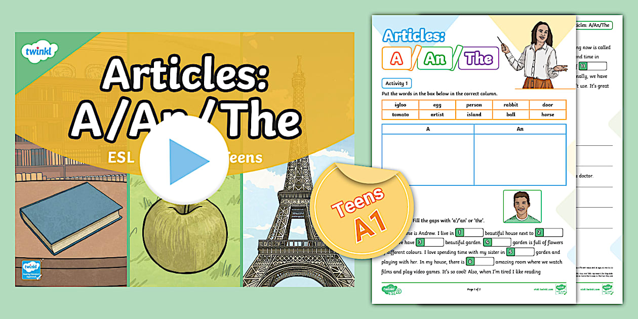 ESL Articles: A/An/The Lesson Pack (teacher made) - Twinkl