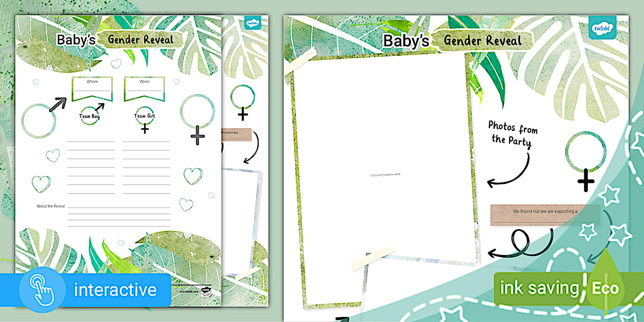 Baby's Gender Reveal - My Baby Journal (teacher made)