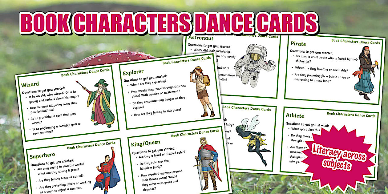 Book Characters Dance Cards