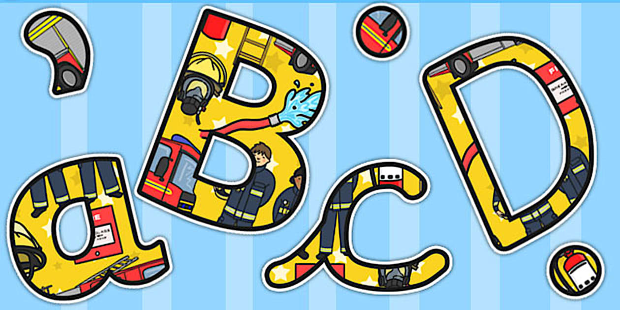 Cursive Fire Service Themed A4 Display Lettering - Twinkl