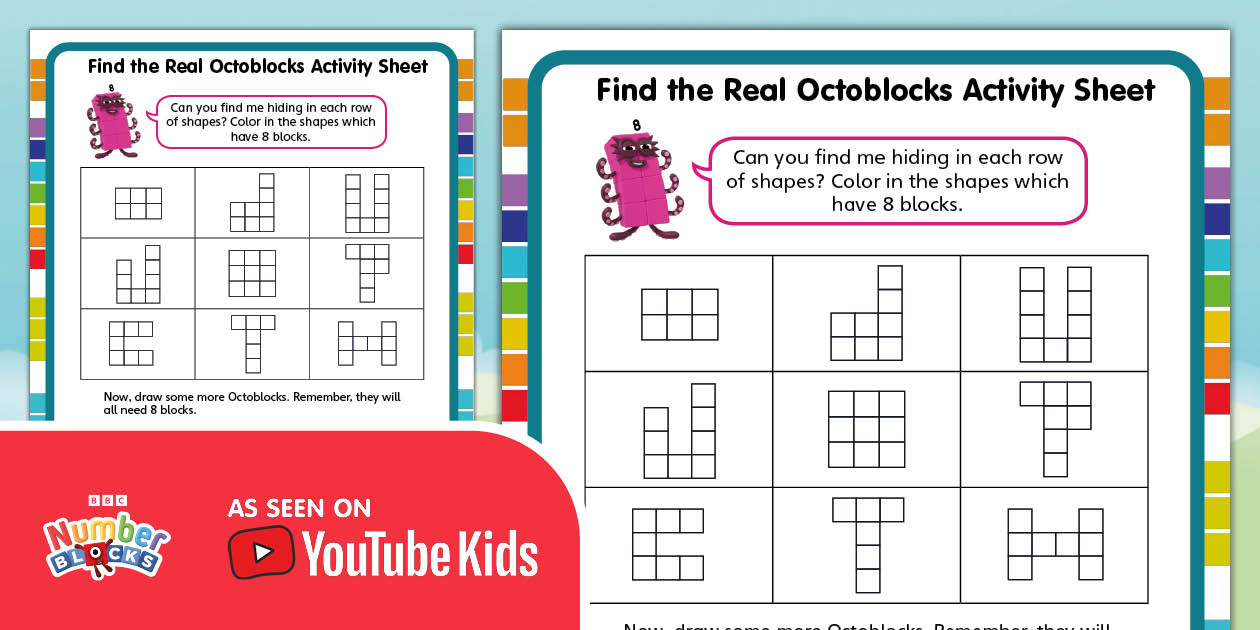 FREE! - Numberblocks: Find the Real Octoblocks Worksheet