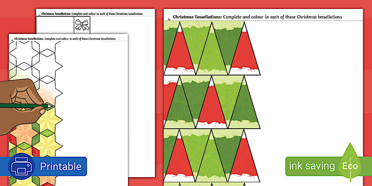 Christmas Tessellations (teacher made) - Twinkl