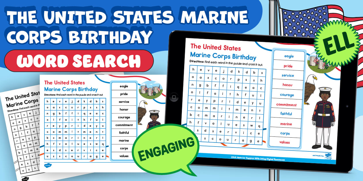 Marine Corps Vocabulary Word Search (teacher made) - Twinkl