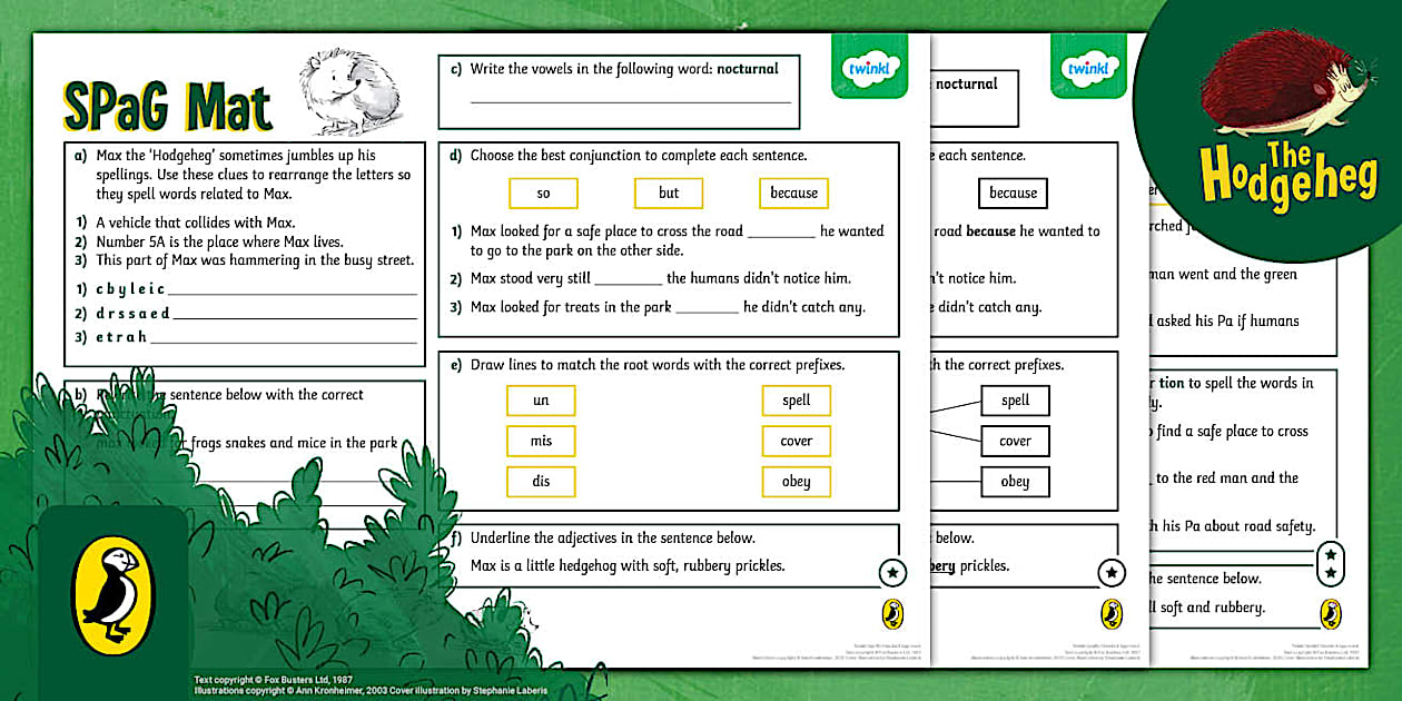 FREE! - The Hodgeheg: SPaG Mats [Ages 7-9] - Twinkl