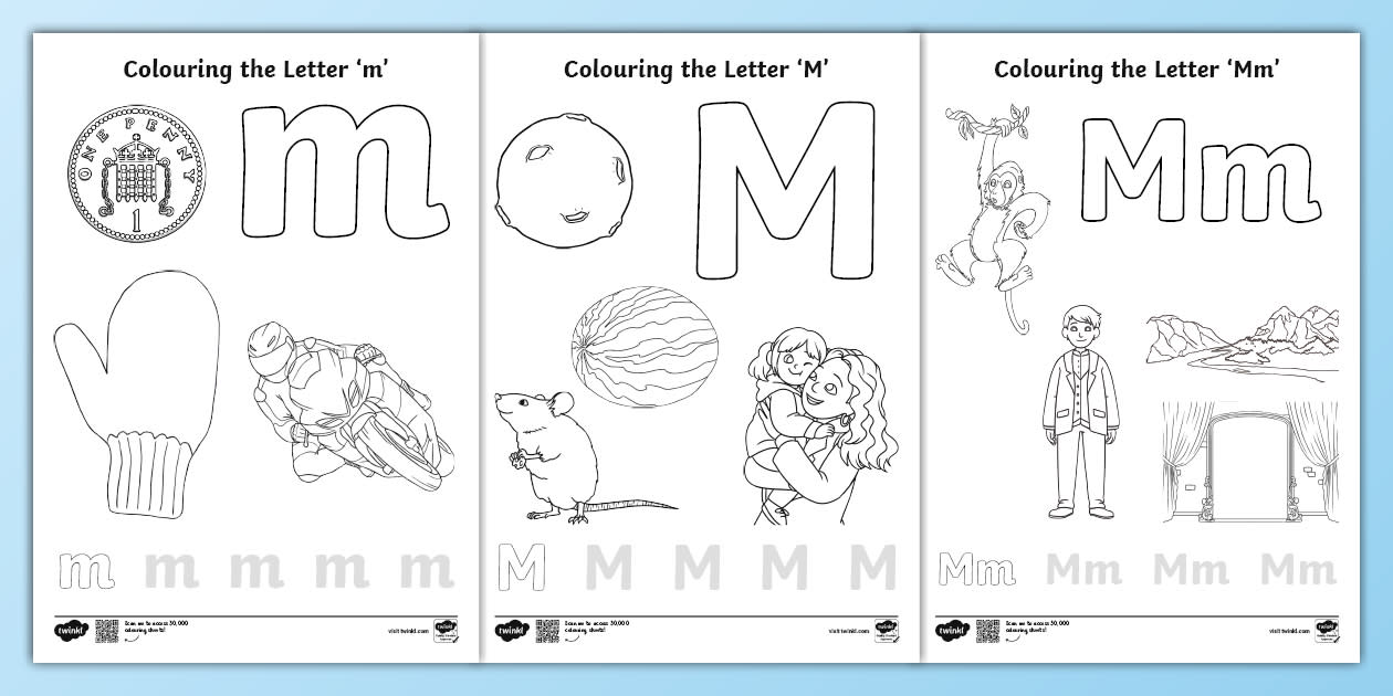 Letter M Coloring Pages (Teacher-Made) - Twinkl