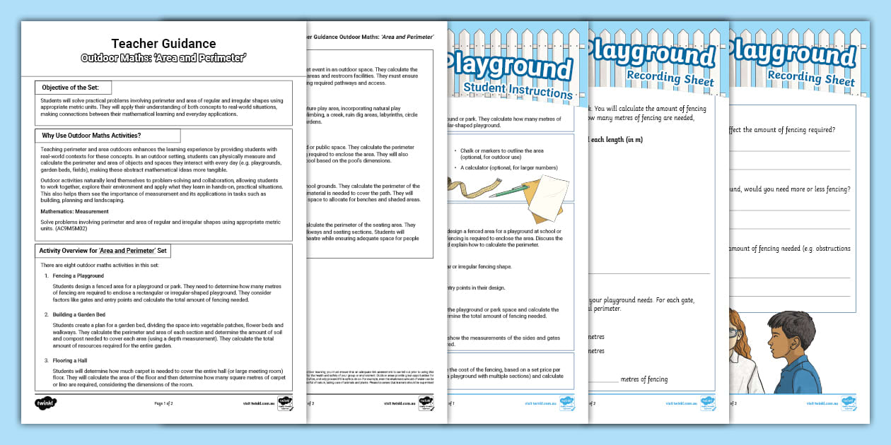 Outdoor Maths: Fencing a Playground (teacher made) - Twinkl