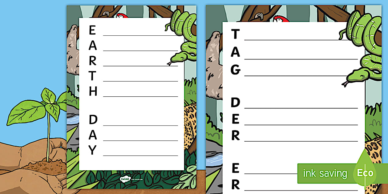 Earth Day Acrostic Poem English/German (teacher made)