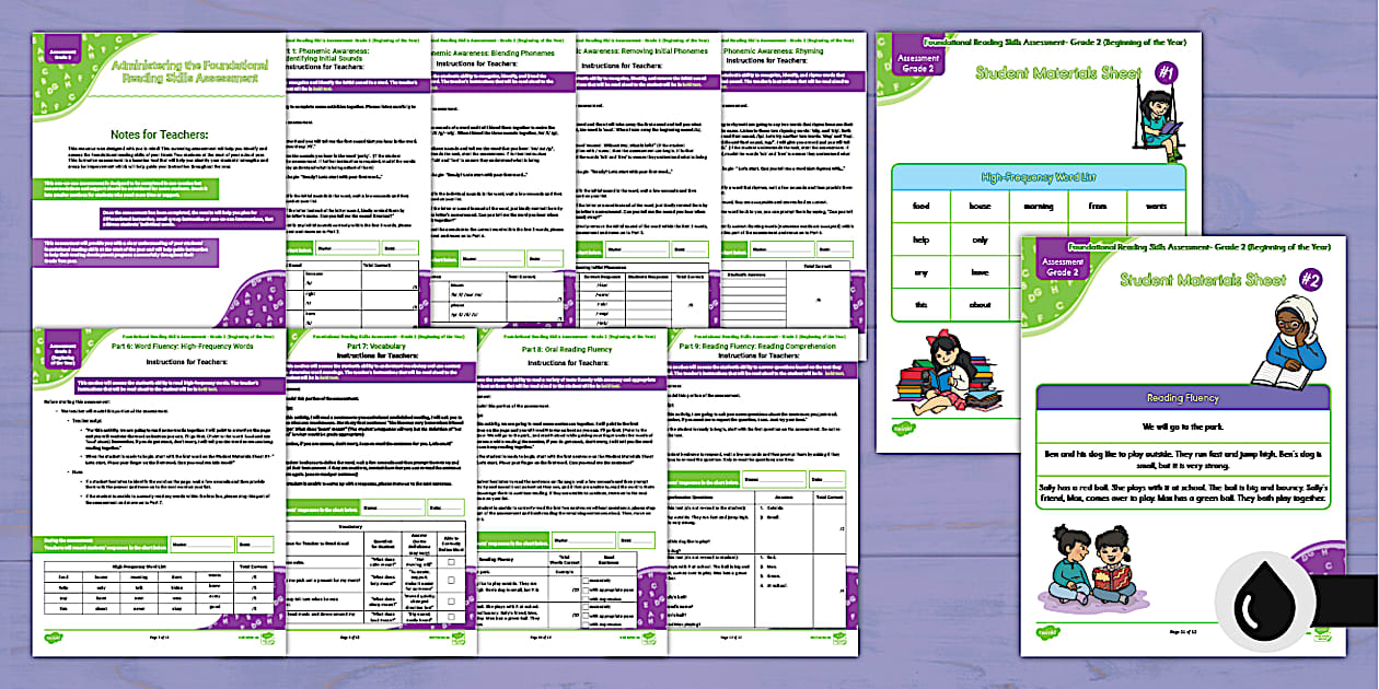 Foundational Reading Skills Assessment - Grade 2 - Twinkl