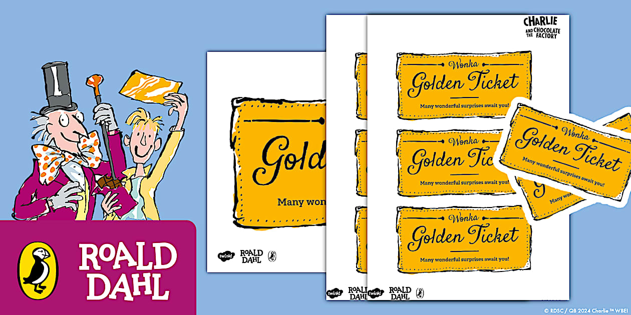 FREE! - Wonka Golden Ticket Printable Templates | Roald Dahl