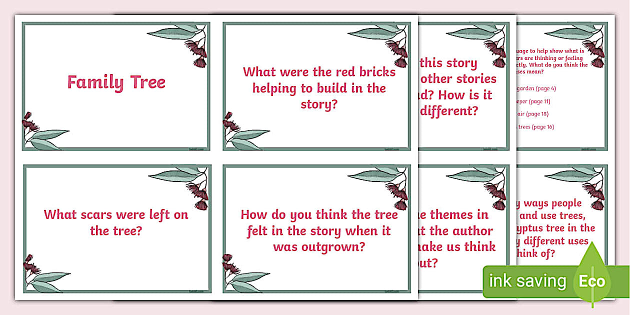 Family Tree Comprehension Discussion Cards (teacher made)