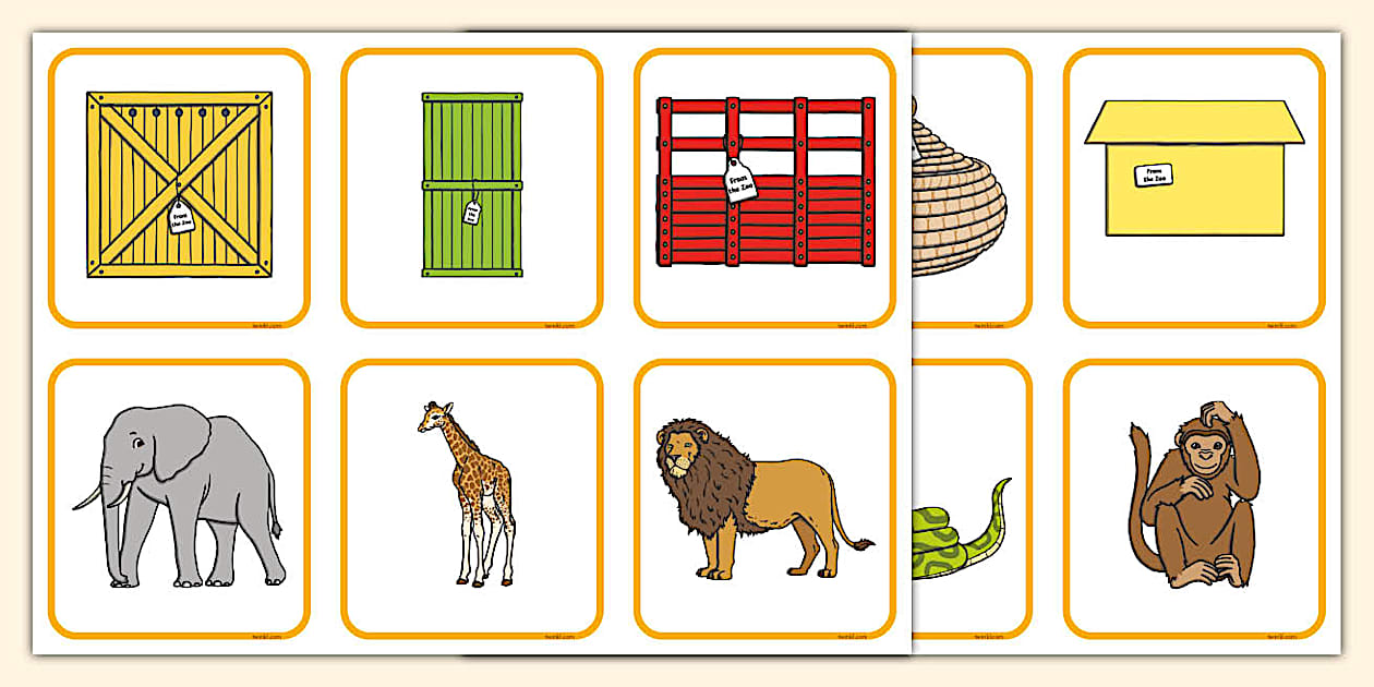 Zoo Matching Activity Cards (teacher made) - Twinkl
