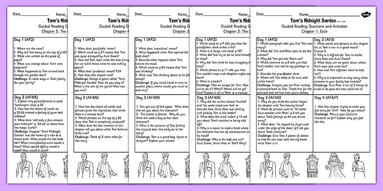 Tom's Midnight Garden Guided Reading Pack (teacher made)