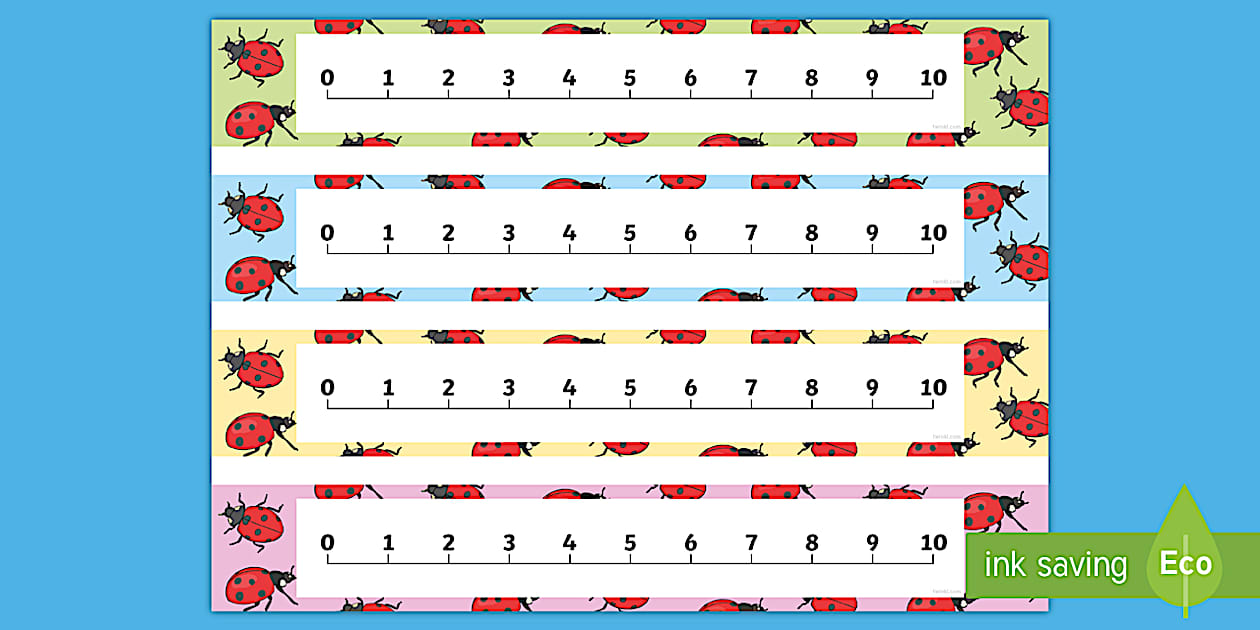 Ladybird Number Line (0-10) (teacher made) - Twinkl