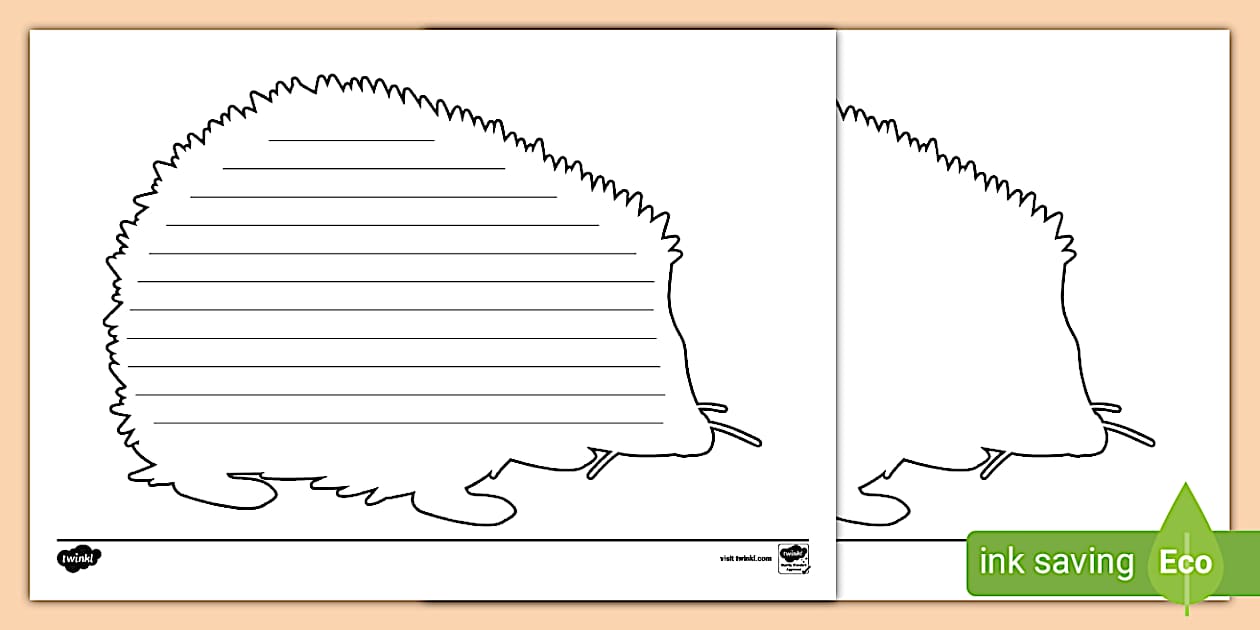 Hedgehog Writing Template (teacher made) - Twinkl