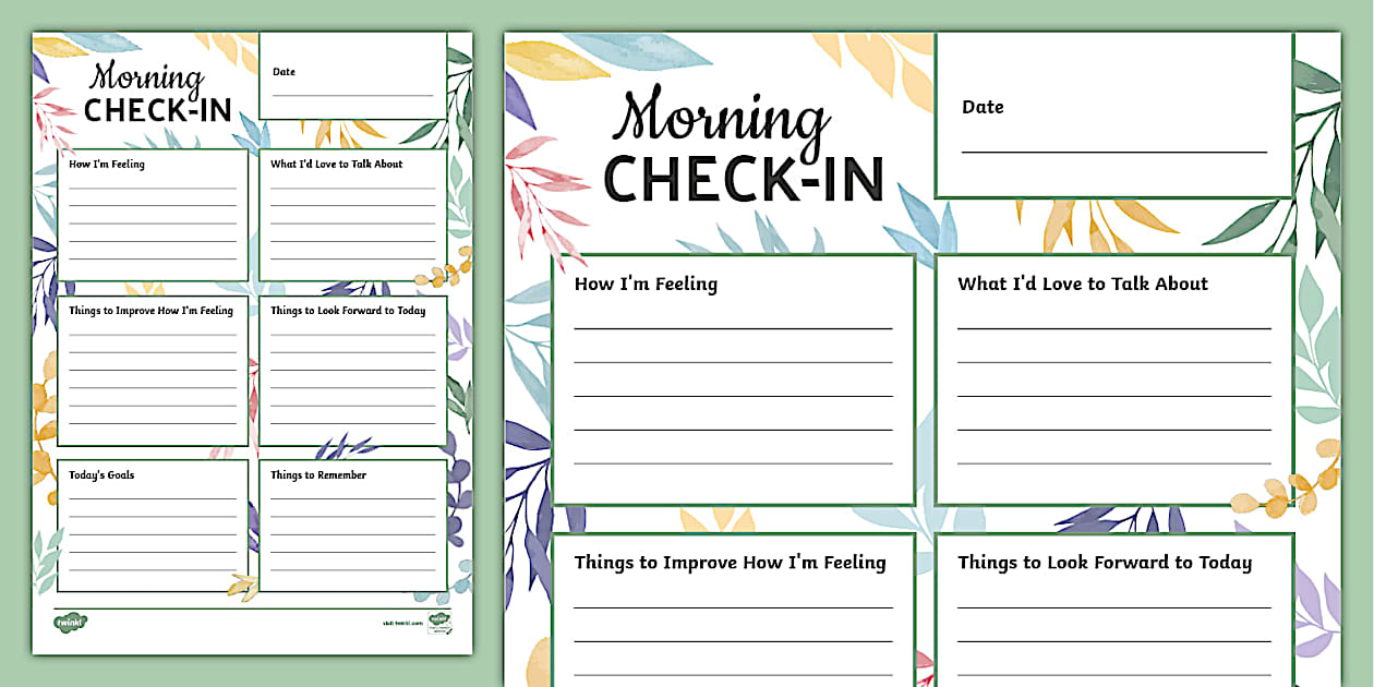 Colourful Botanical Themed Morning Check-In Activity