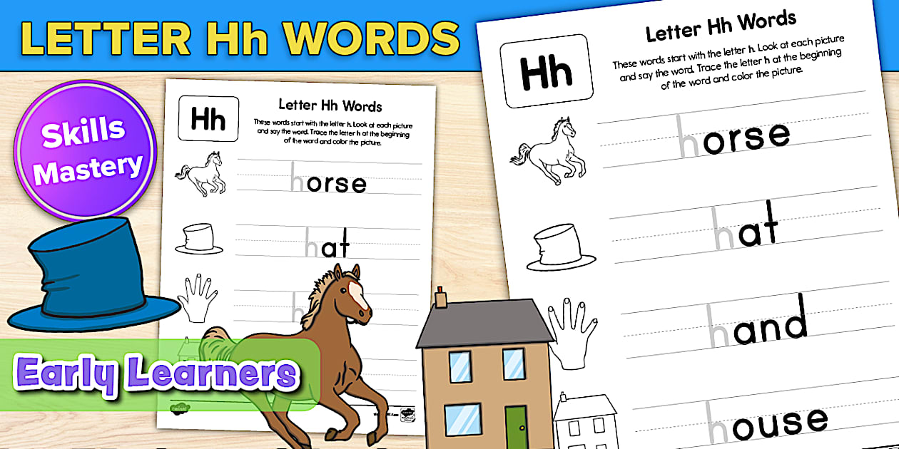 Letter Hh Words: Letter Recognition Worksheet for PreK-K