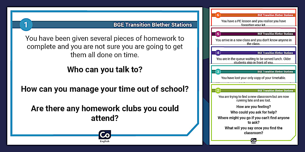 P7 - S1 Transition Blether Stations (teacher made) - Twinkl