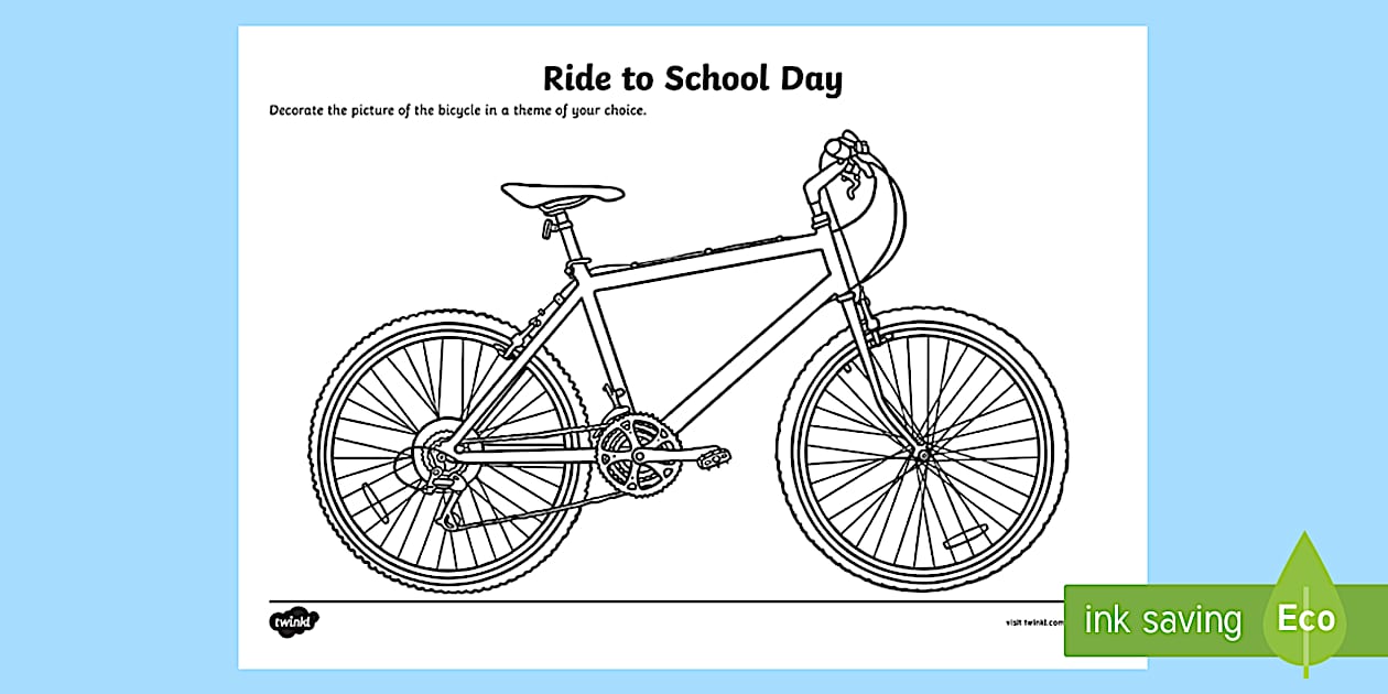 Ride to School Day Bike Decorating Worksheet (teacher made)