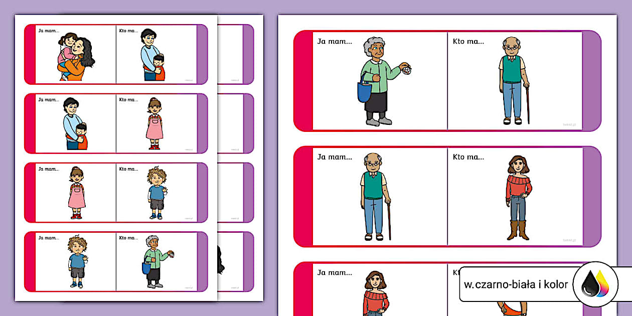 Ja mam, kto ma? | Rodzina |Gra (teacher made) - Twinkl