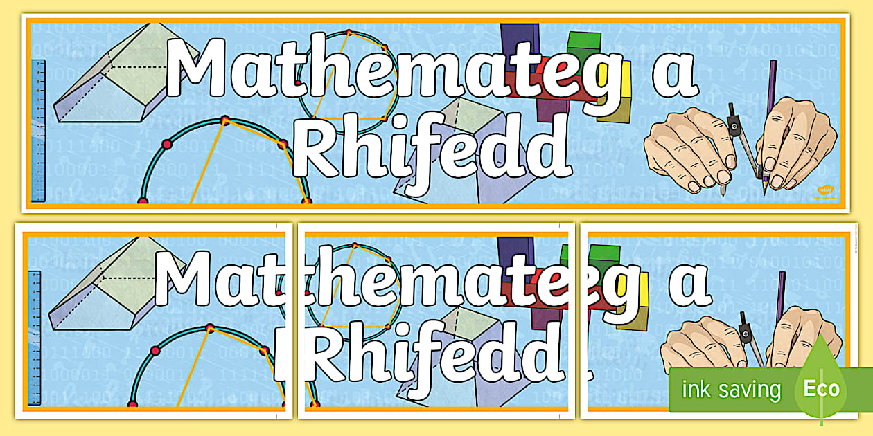 Baner Arddangos Mathemateg a Rhifedd (teacher made) - Twinkl