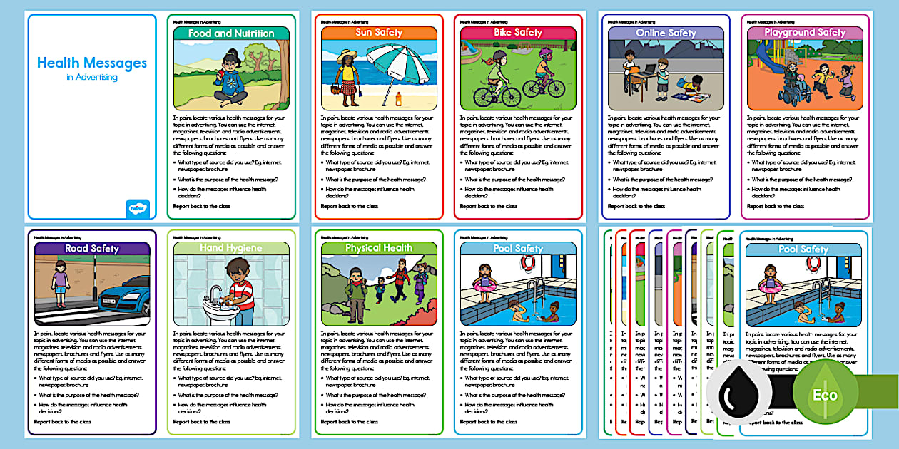 Health Messages in Advertising Discussion Cards
