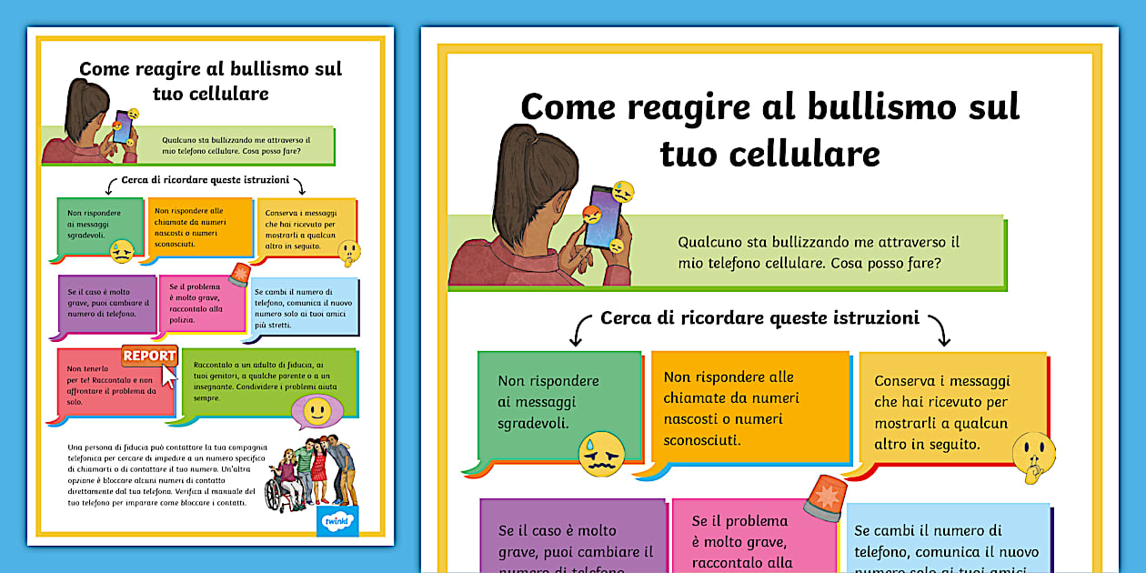 Poster Come reagire al bullismo (Teacher-Made) - Twinkl