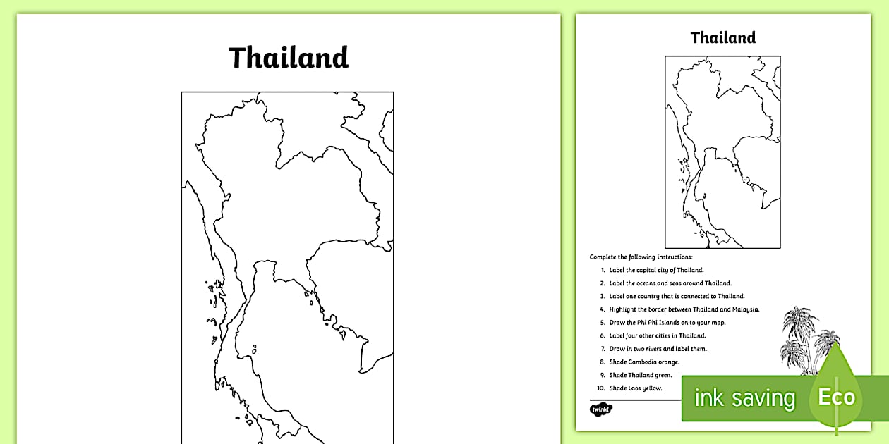 Thailand Mapping Activity (teacher made) - Twinkl