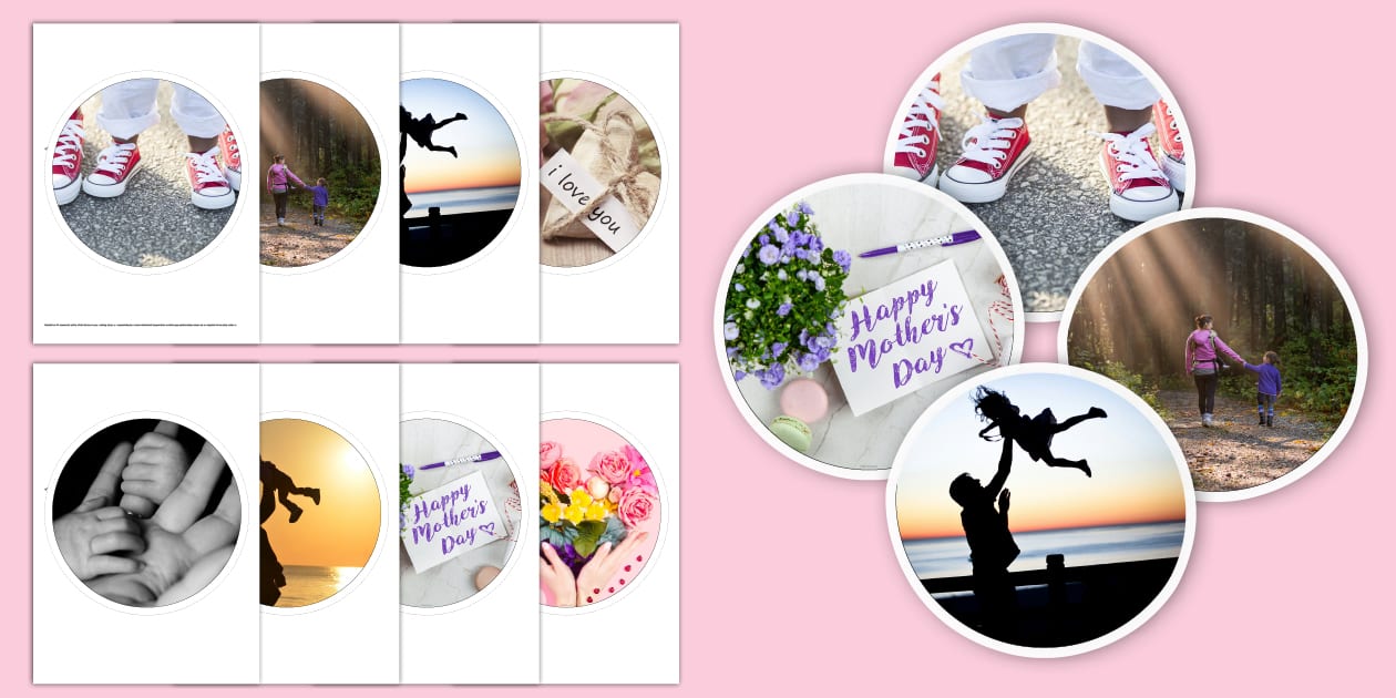 Mother's Day Circle Display Cut-Outs (teacher made) - Twinkl