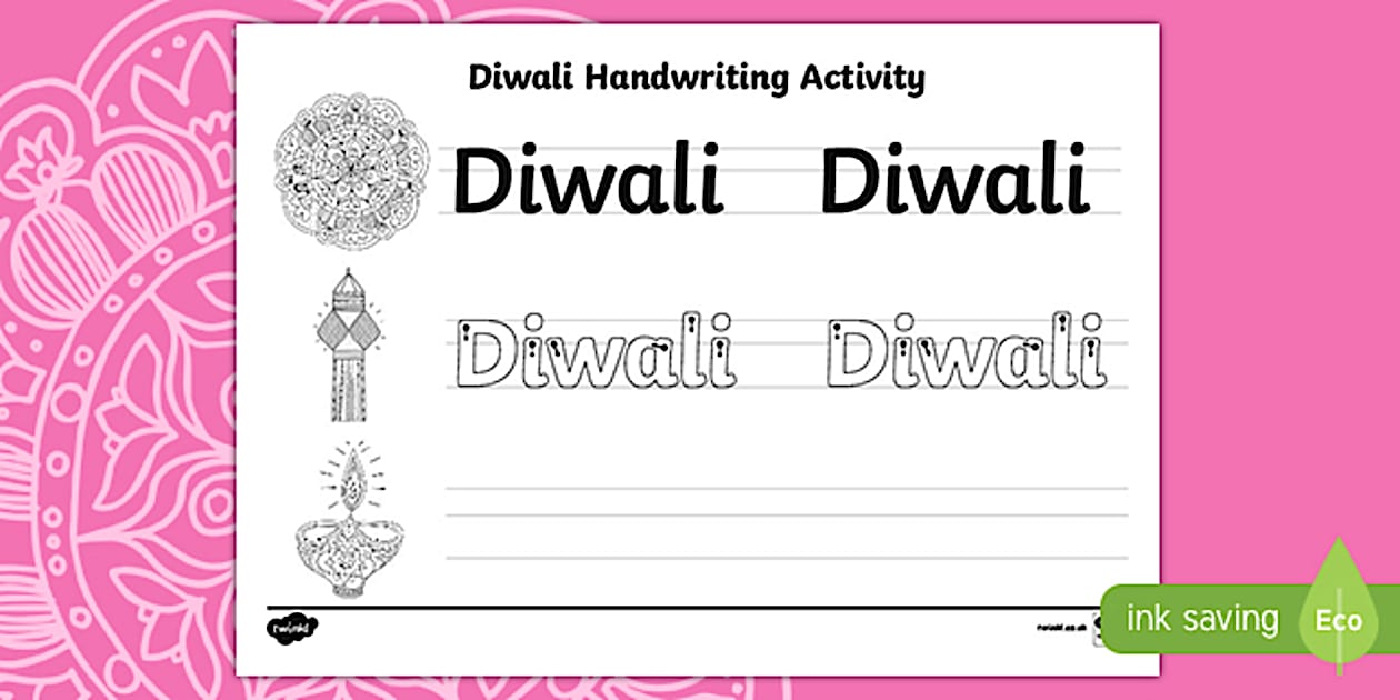 'Diwali' Handwriting Practice Sheet - Twinkl