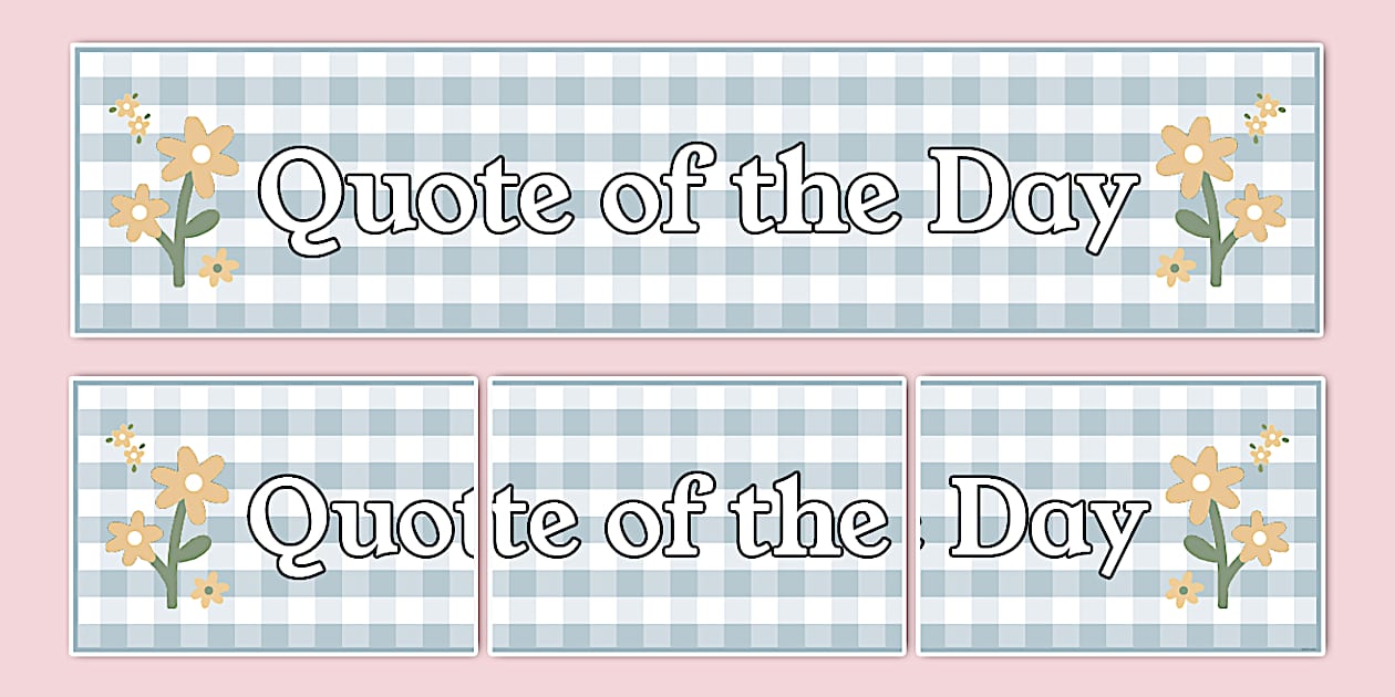 Checkered Charm Themed Quote of the Day Display Banner
