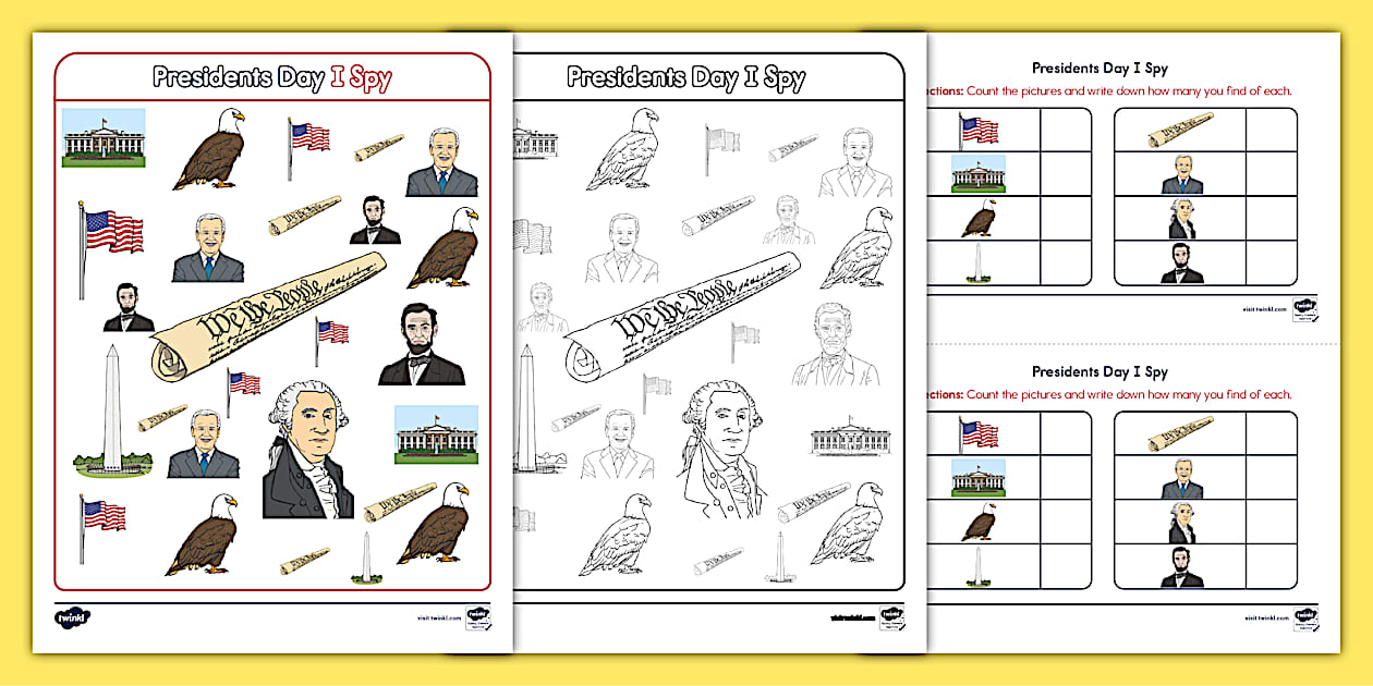 Fun Presidents I Spy Activity for Kids | Twinkl USA - Twinkl