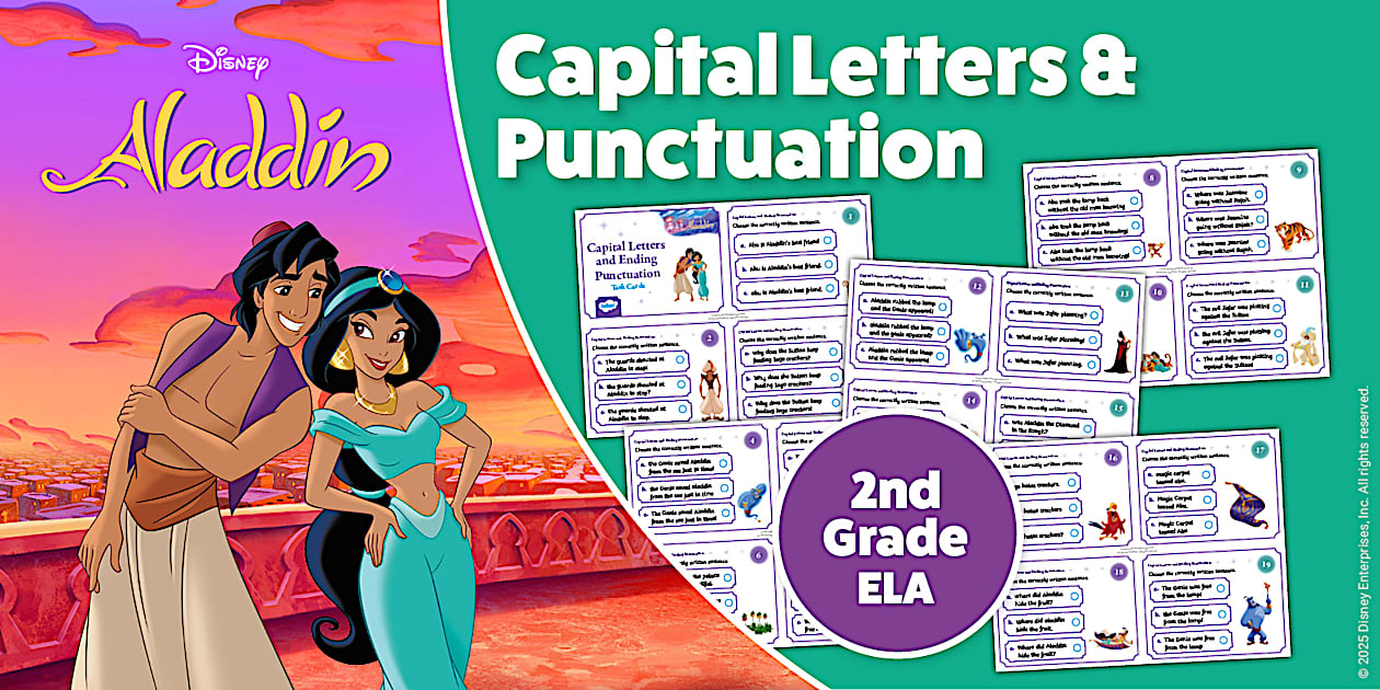 Aladdin: Capital Letters & Punctuation Task Cards