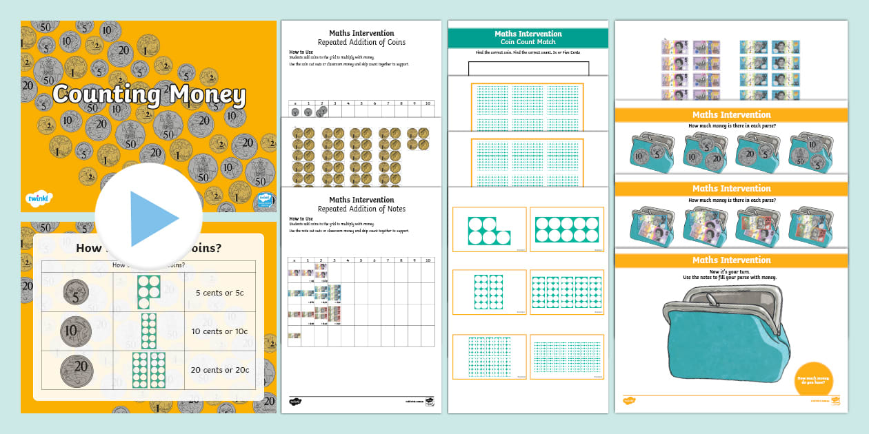 Maths Intervention Counting Money Activity Pack - Twinkl
