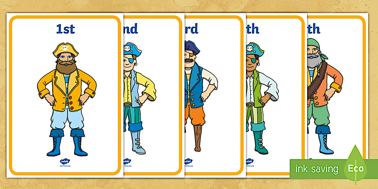 Pirate Themed Ordinal Numbers Display Posters (teacher made)