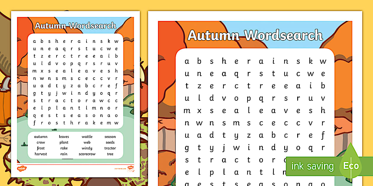 Autumn Word Search - English Activity - Primary Resources